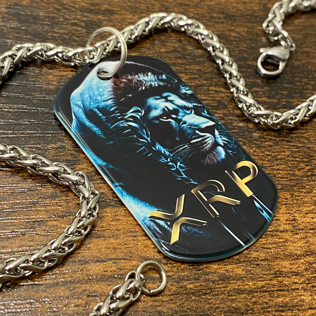 Navy XRP Lion | Stainless Steel Sublimated Dog Tag – The Ti Project