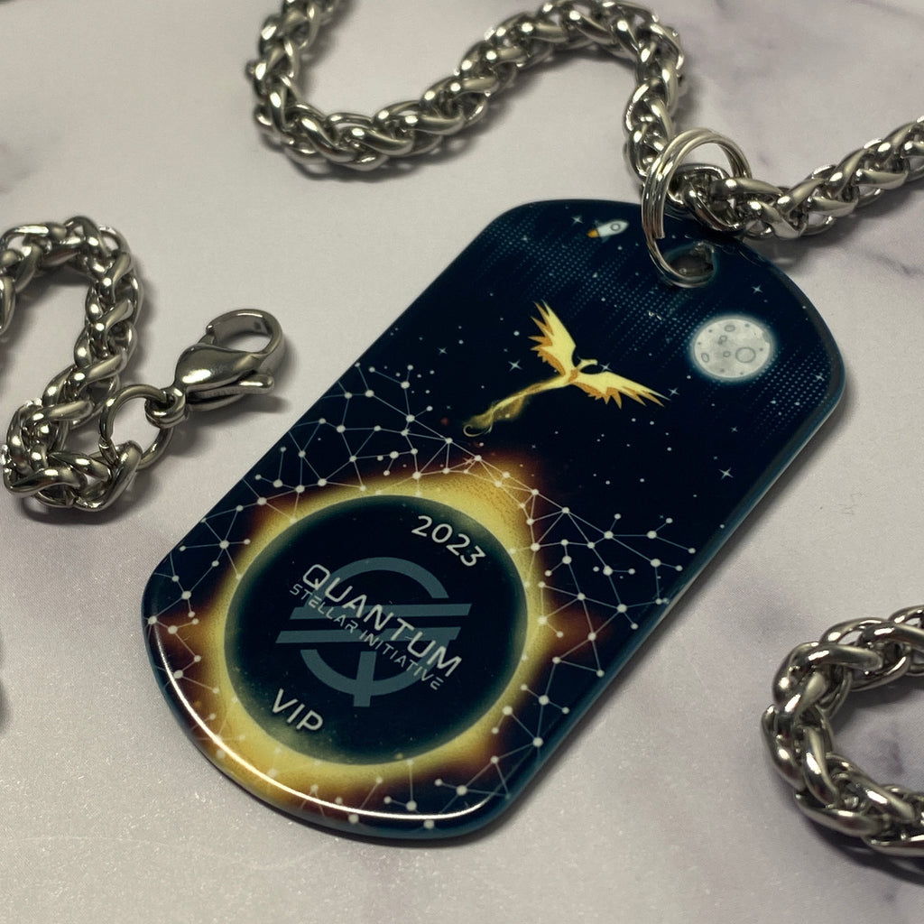 Stellar Golden Phoenix Rising | Stainless Steel Sublimated Dog Tag ...